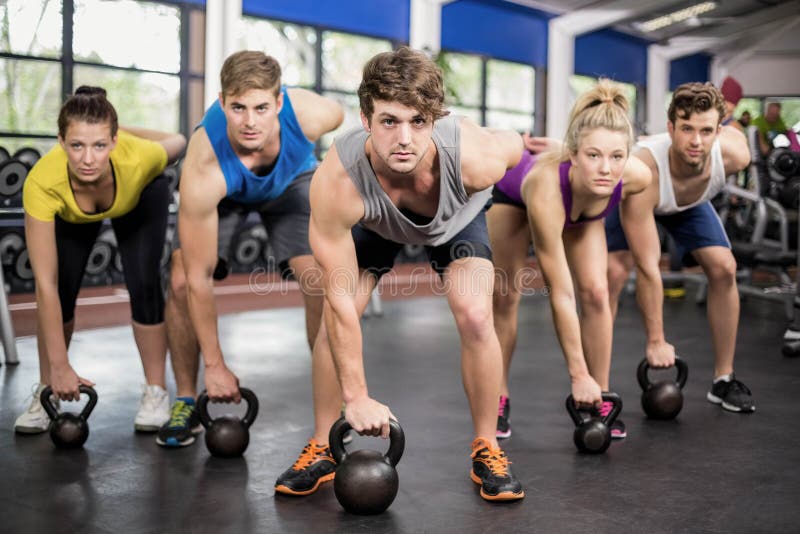 Fitness Class Lifting Dumbbells Stock Photo - Image of people ...