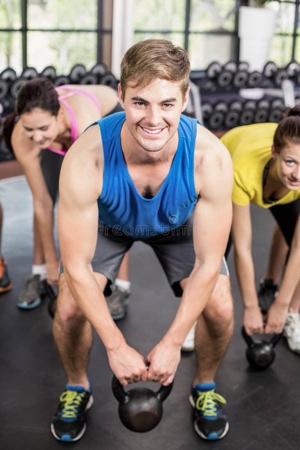 Fitness Class Lifting Dumbbells Stock Image - Image of female ...