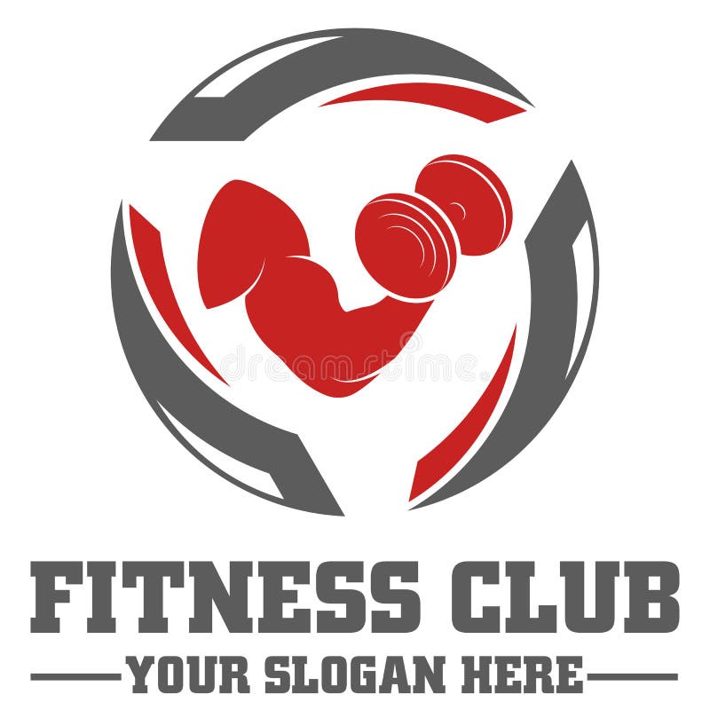 Fitness Club Logo Design Template Stock Vector - Illustration of ...