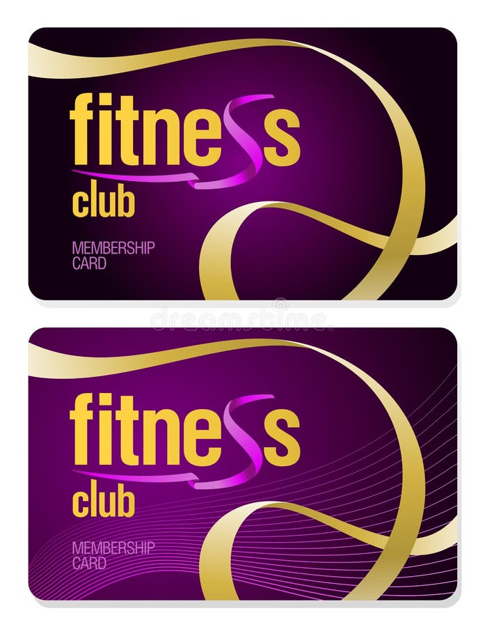Fitness Club Membership Card. Stock Vector - Illustration of ribbon ...