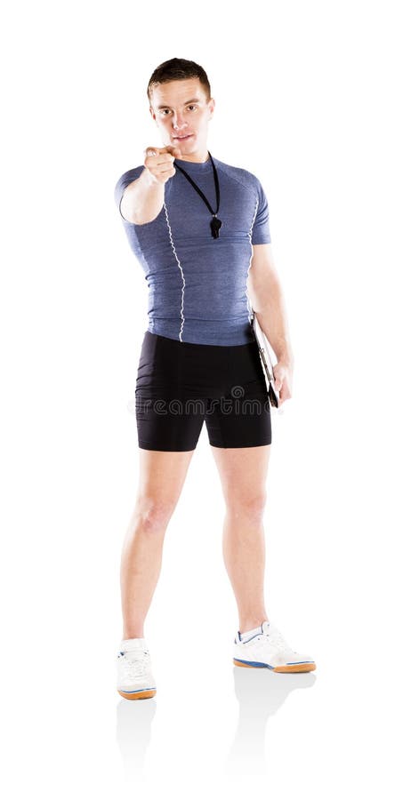 Fitness coach stock image. Image of point, folder, pose - 34988645