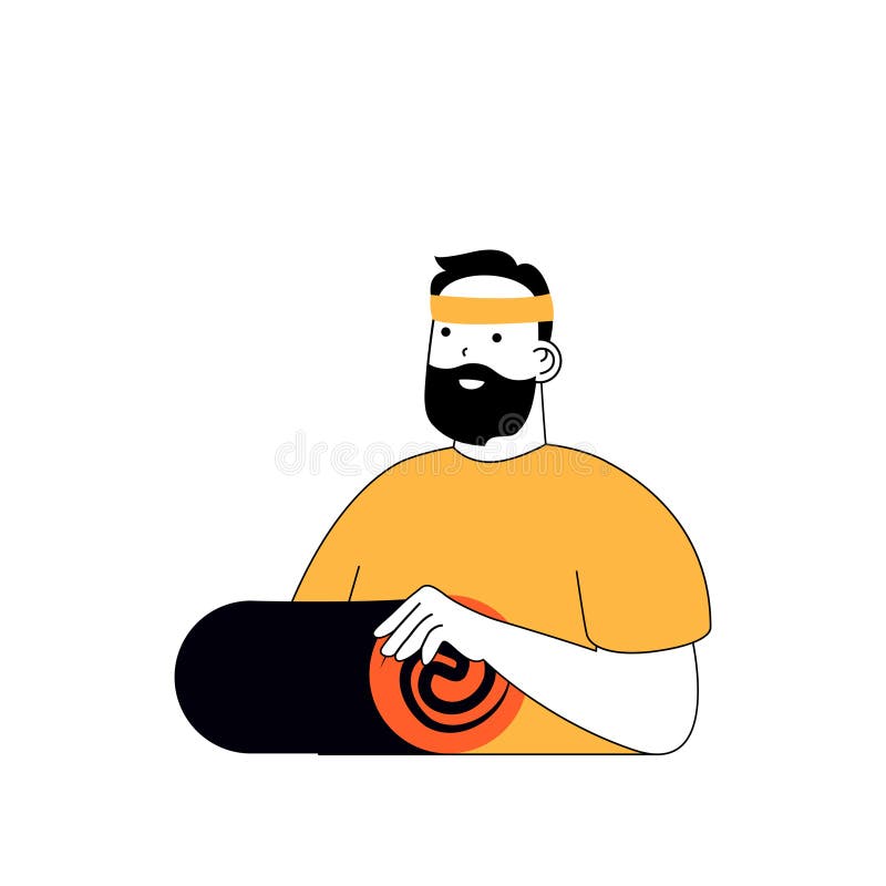 Fitness Concept with Cartoon People in Flat Design for Web. Vector ...