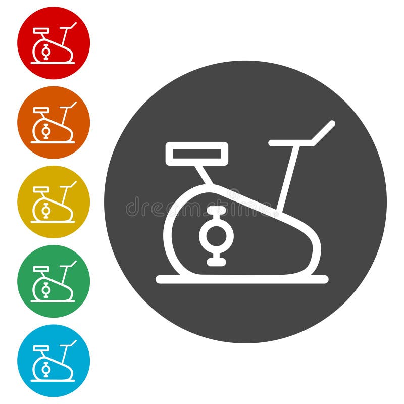 Fitness Cycling Icon, Bike Trainer Icon Stock Vector - Illustration of ...