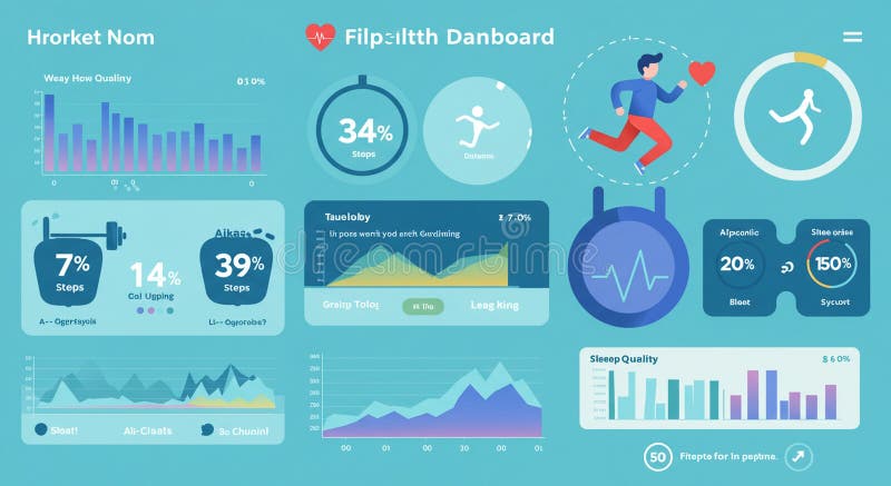 Fitness Dashboard with Various Data Visualizations in a Digital ...