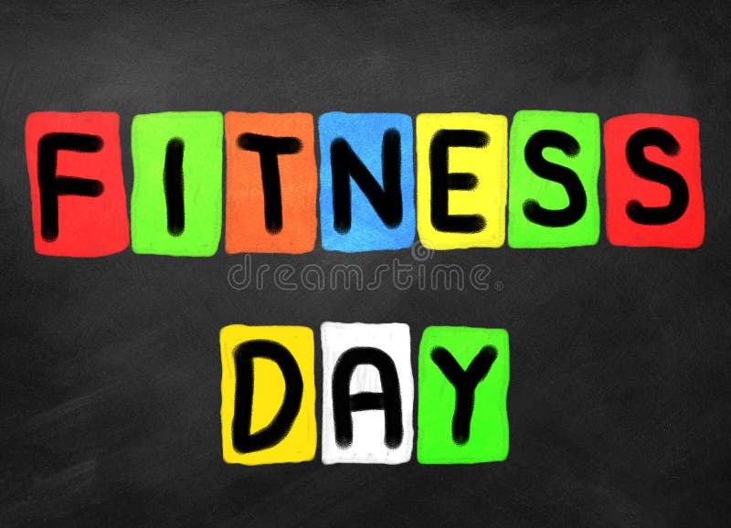 Fitness day stock illustration. Illustration of chalkboard - 52846493