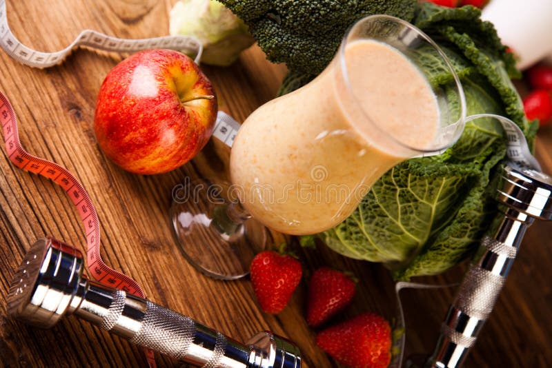 Fitness Diet, Vitamins, Healthy and Fresh Stock Image - Image of juice ...