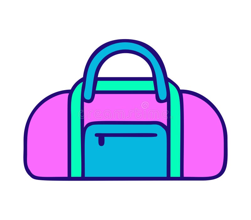 Fitness Duffle Bag Icon stock vector. Illustration of purple - 358797778