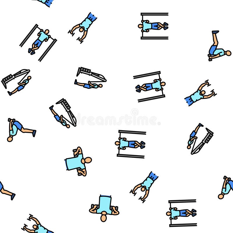 Fitness Exercise Arm Body Workout Seamless Pattern Vector Stock ...