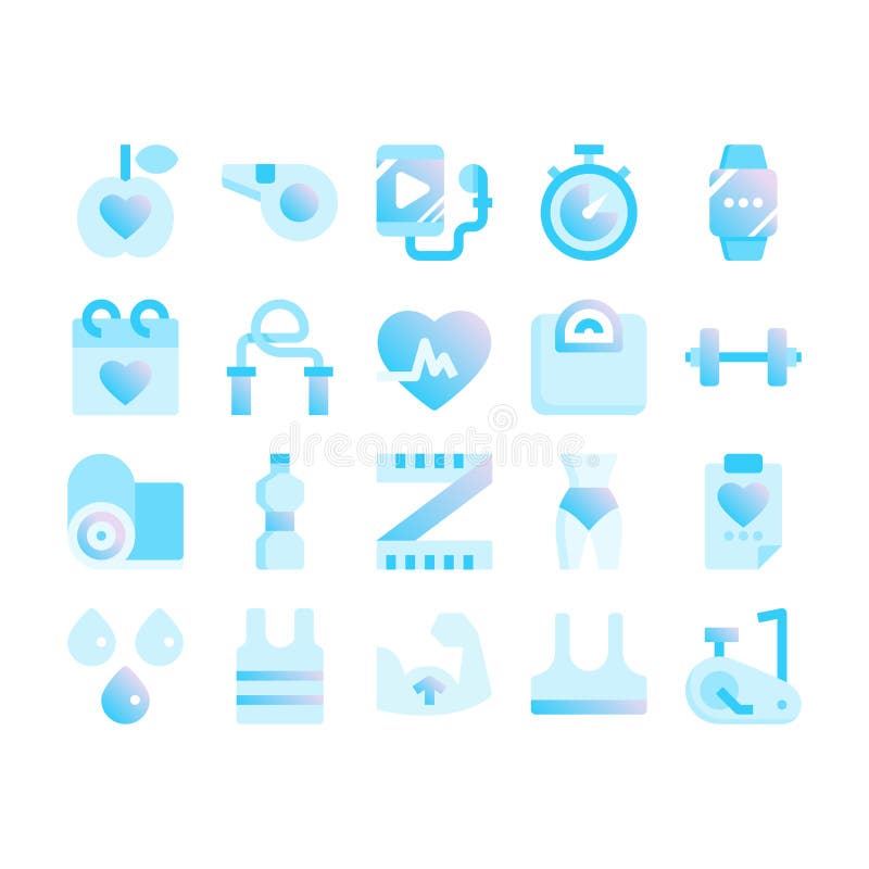 Exercise Fitness Icons Stock Illustrations – 27,260 Exercise Fitness ...