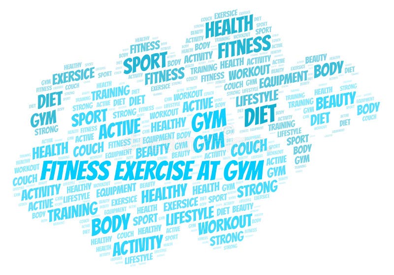Fitness Exercise at Gym Word Cloud Stock Illustration - Illustration of ...