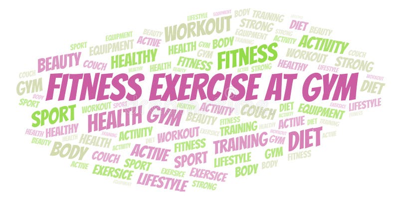 Fitness Exercise Equipment Word Cloud Stock Illustration - Illustration ...