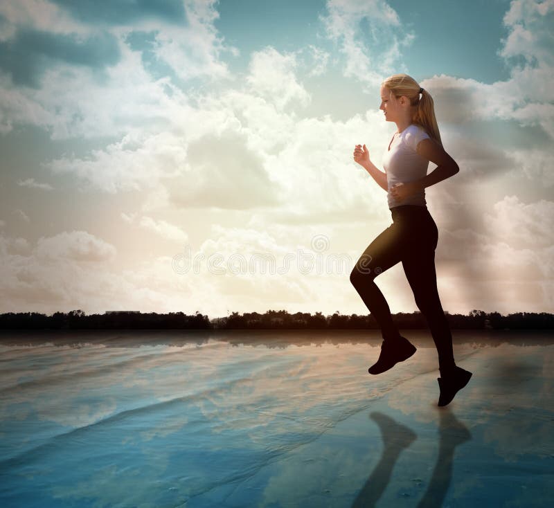 Fitness Exercise Woman Running Stock Photo - Image of female, healthy ...