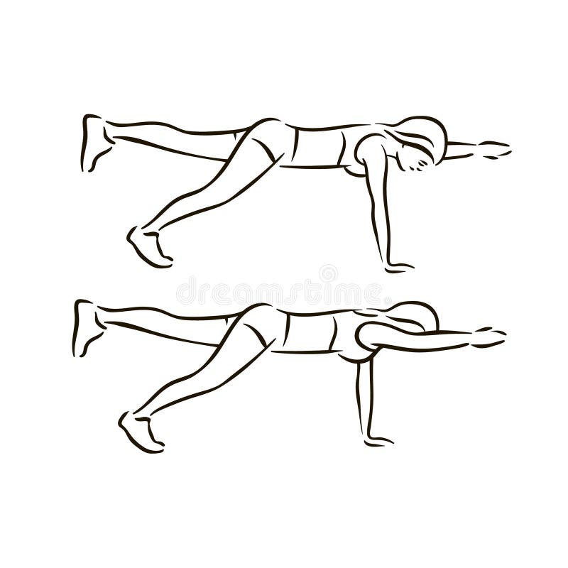 Fitness Exercise Work Out Illustration Vector on White Background Stock ...