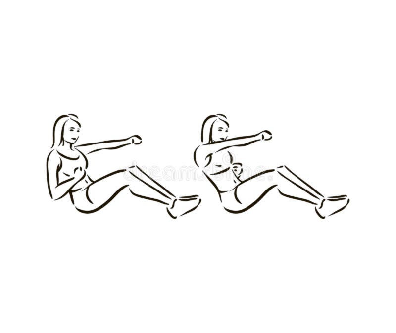 Fitness Exercise Work Out Illustration Vector On White Background Stock Vector Illustration Of