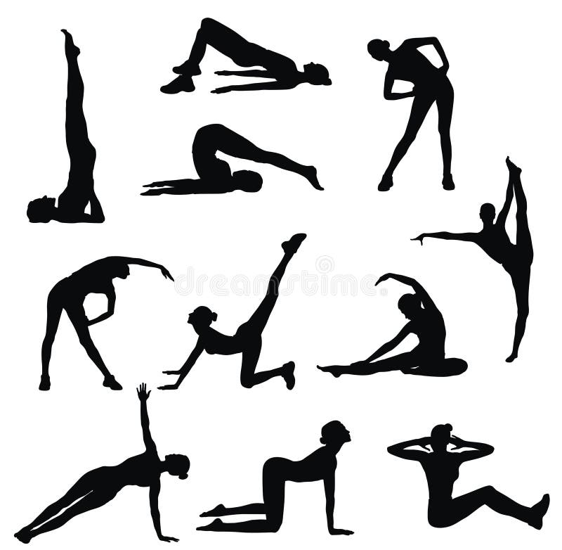 Exercise silhouettes stock vector. Illustration of leisure - 4681096