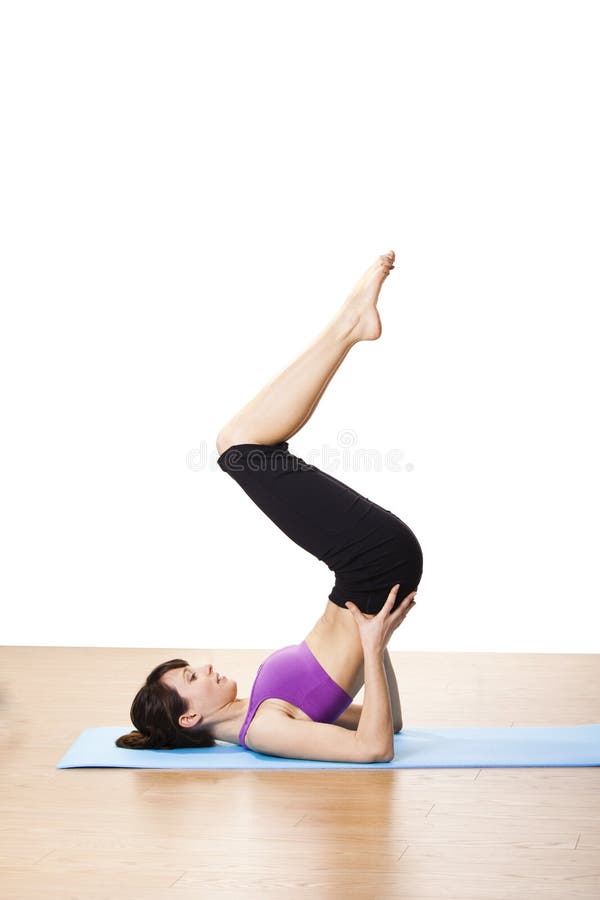 Yoga Plough Pose stock image. Image of flexibility, pilates - 61360365
