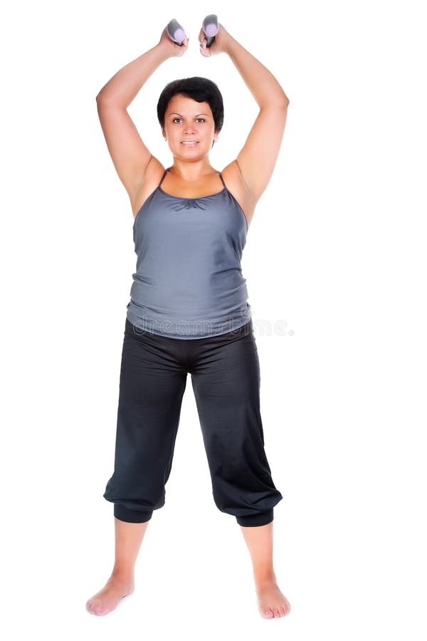 Fitness for fat woman stock photo. Image of girl, recreation - 33933604