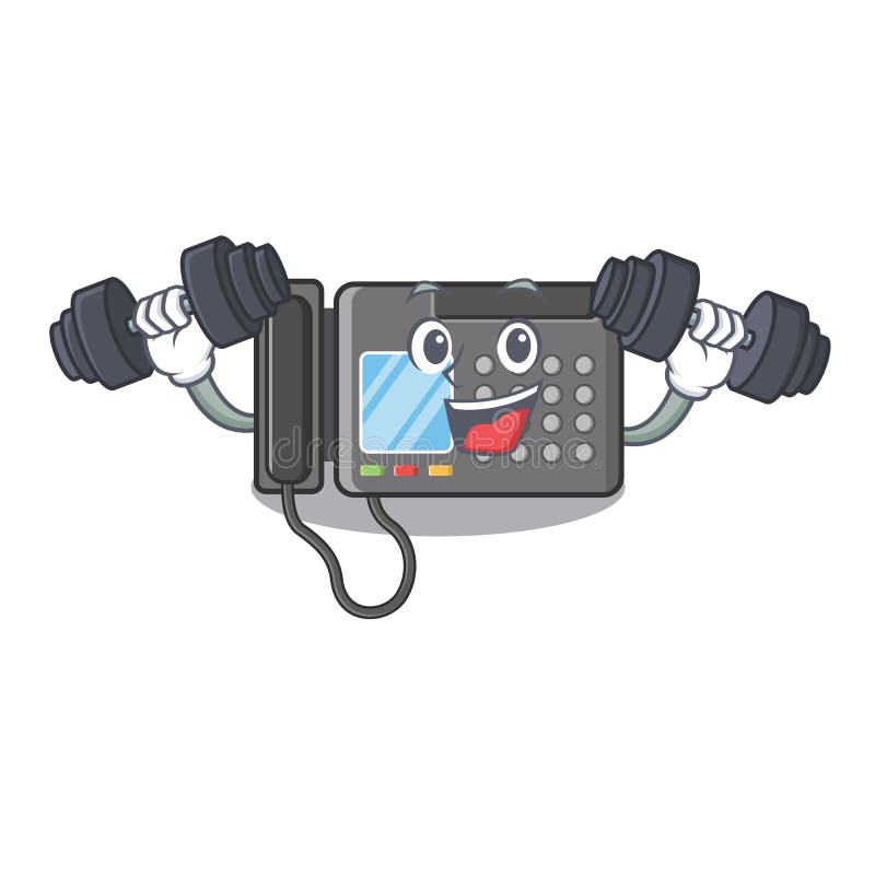 Fitness Fax Machine Isolated in the Mascot Stock Vector - Illustration ...