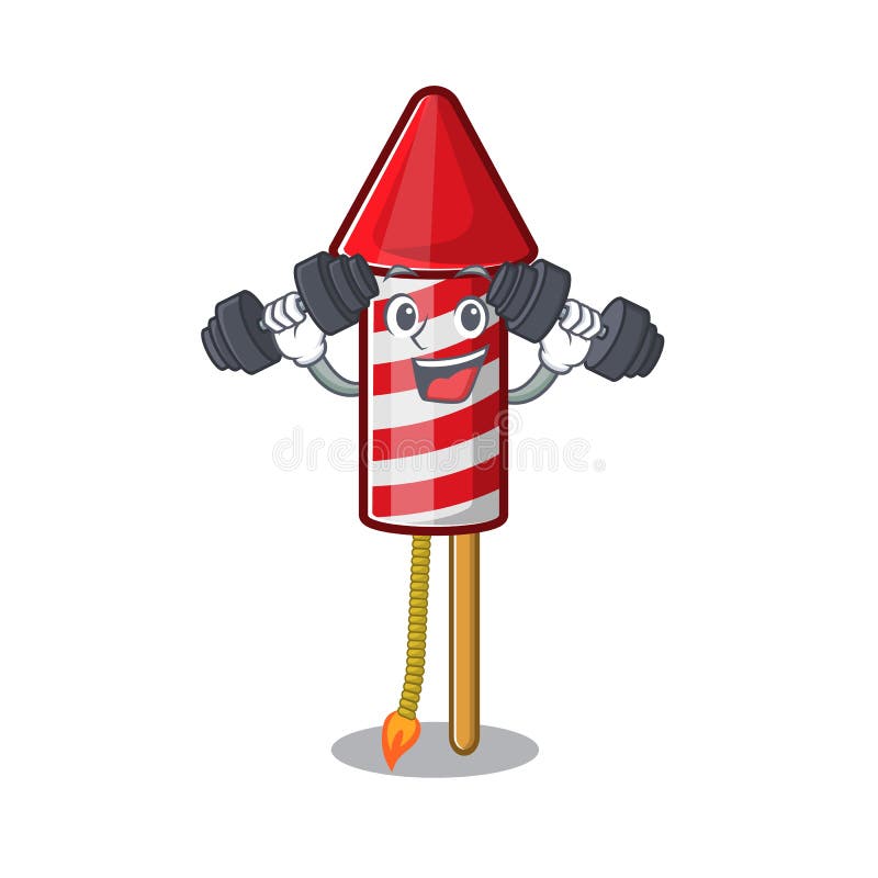 Fitness Fireworks Rocket Cartoon Isolated the Character Stock Vector ...