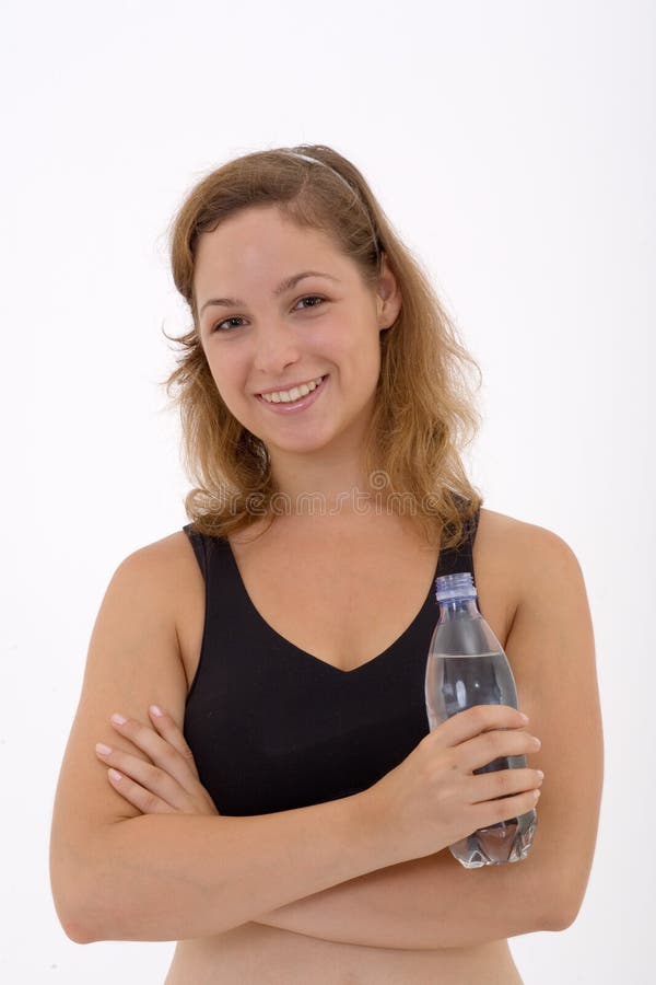 Fitness girl and water stock image. Image of beauty, gulp - 3302593