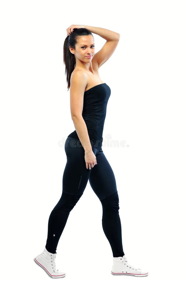 Fitness Girl In White Background Stock Image - Image of fitness ...