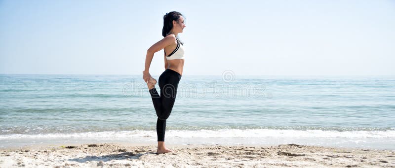 Fitness Girl Working Out on the Beach Stock Photo - Image of loss, life ...