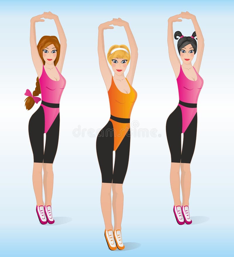 Female Physical Fitness Cartoons Exercise Cartoon Png Images | PNGEgg