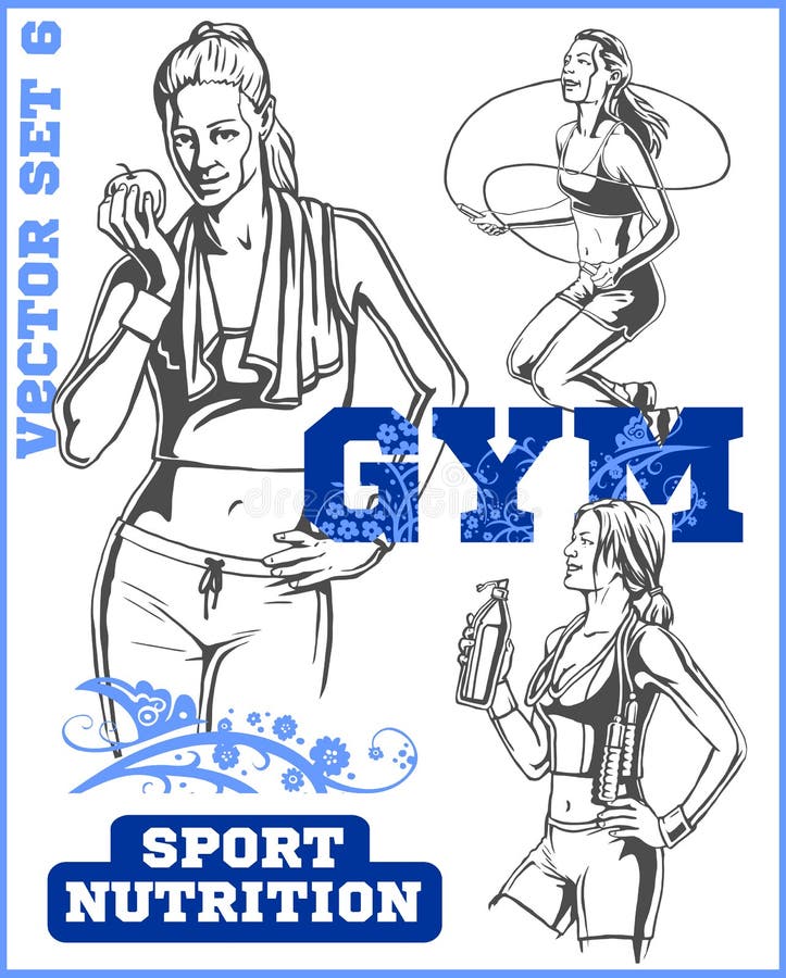 Fitness girls - vector set stock vector. Illustration of design - 52686066