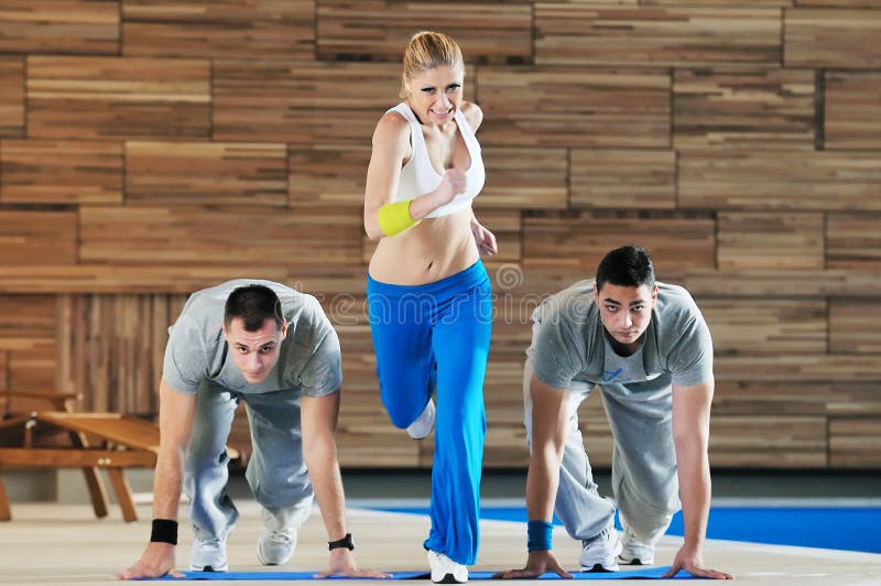 Fitness group exercise stock image. Image of aerobic - 11989251