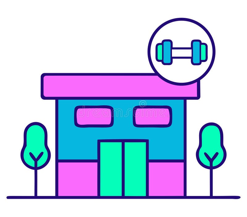 Fitness Gym Building Icon stock vector. Illustration of motivation ...