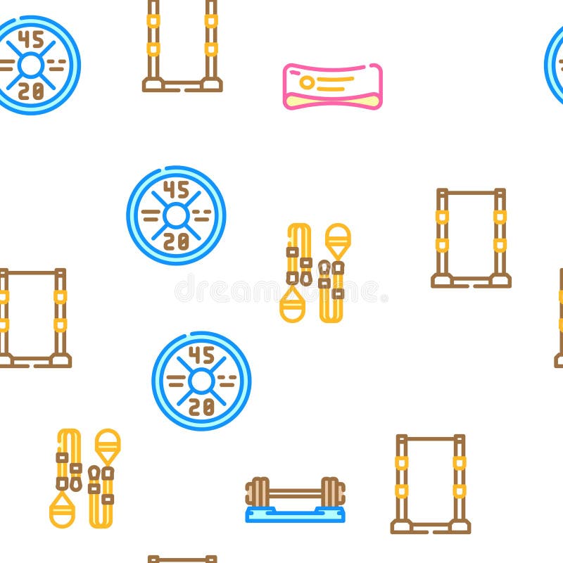 Fitness Gym Exercise Vector Seamless Pattern Stock Vector ...