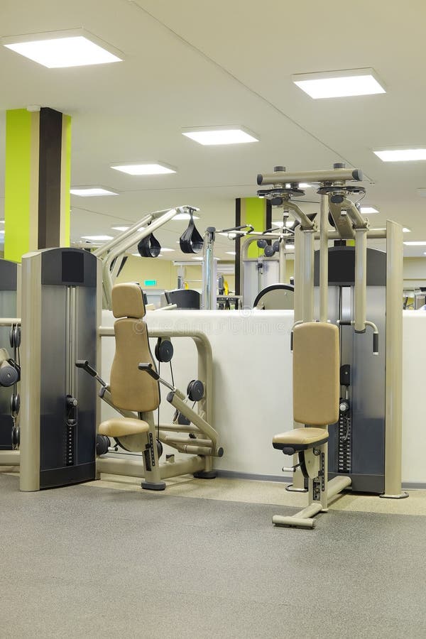 Fitness Hall with Sport Equipment Stock Photo - Image of club ...