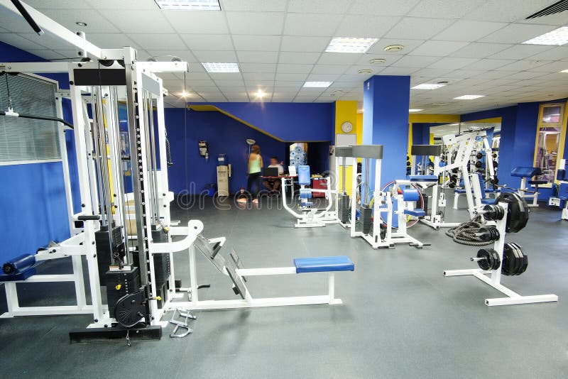 Fitness Hall with Sport Equipment Stock Image - Image of activity ...