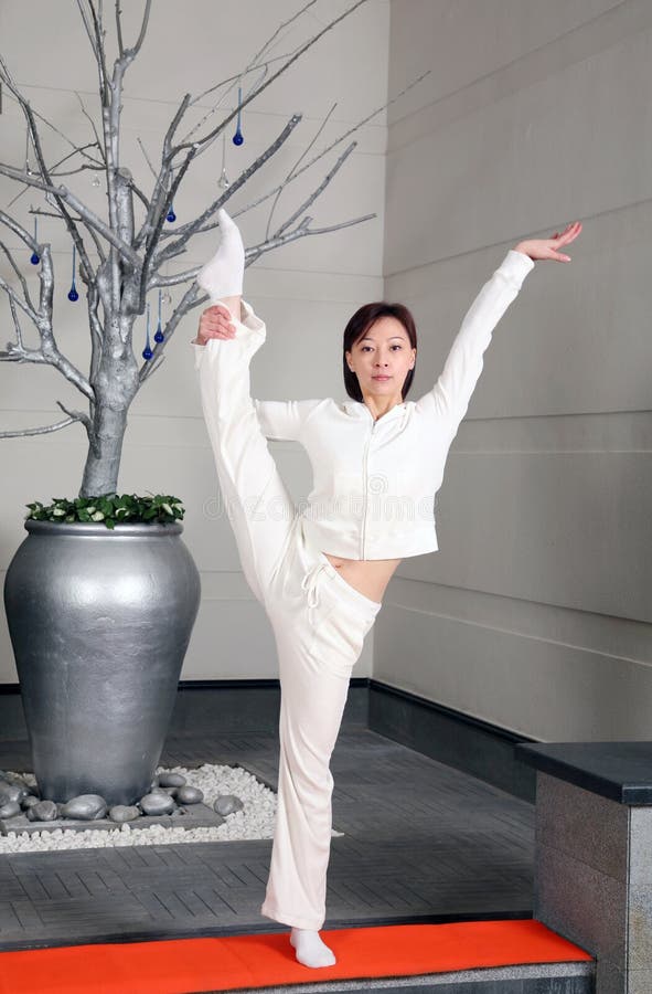 Fitness at home stock image. Image of acrobat, chinese - 7670447