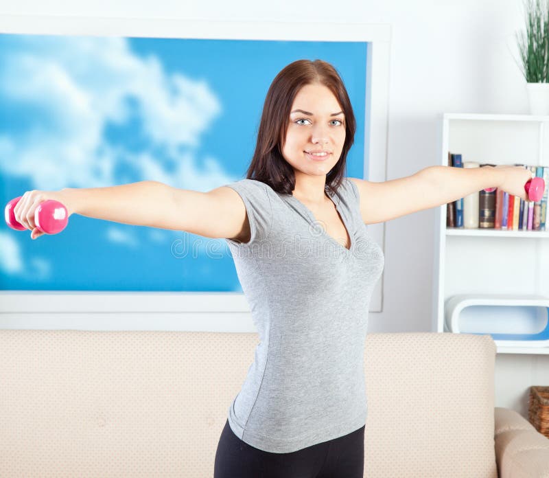 Fitness at home stock photo. Image of keeping, enjoying - 31419488