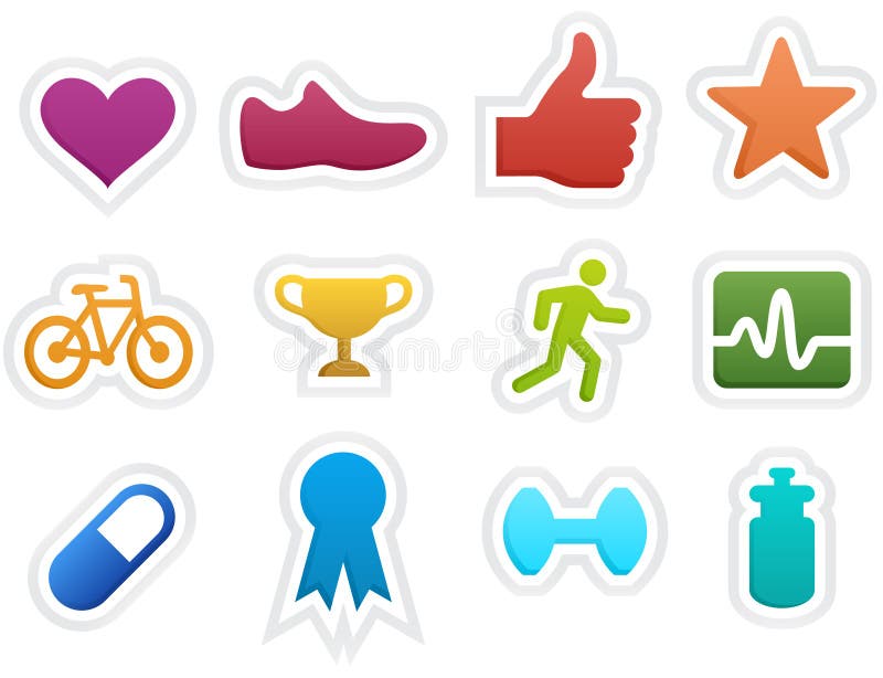 Fitness icons stock vector. Illustration of exercise - 51714828