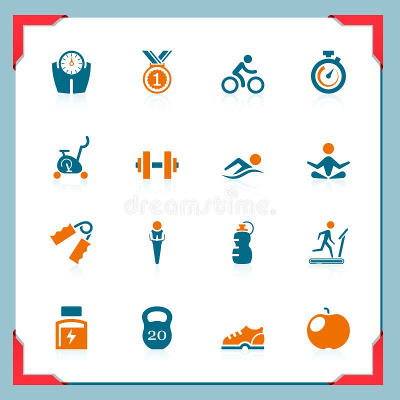 Fitness buttons stock vector. Illustration of diet, exercises - 28970423