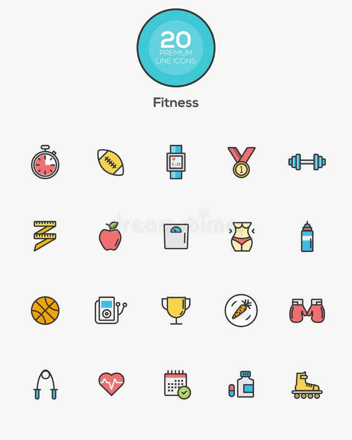 Fitness icons stock vector. Illustration of body, concept - 61632976