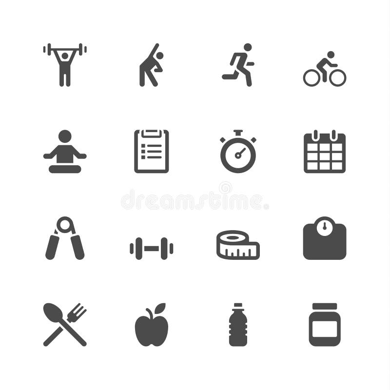 Fitness icons stock vector. Illustration of hand, aerobics - 54710057