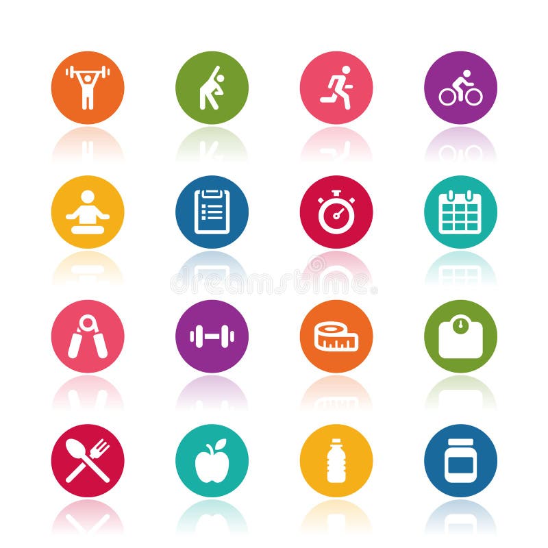 Fitness icons stock vector. Illustration of hand, aerobics - 54710057