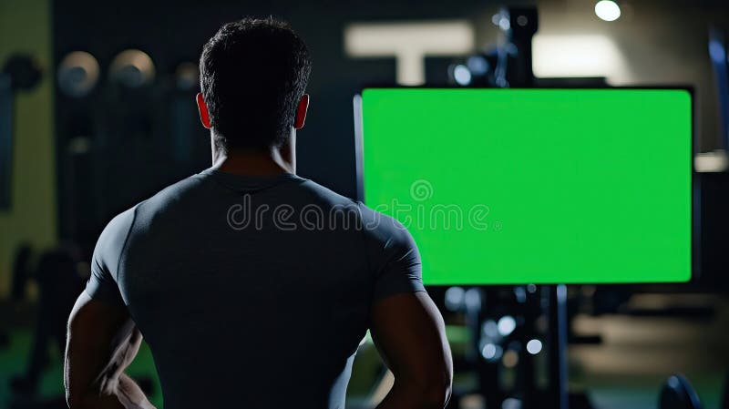 A Fitness Instructor Recording a Workout Video with a Green Screen ...
