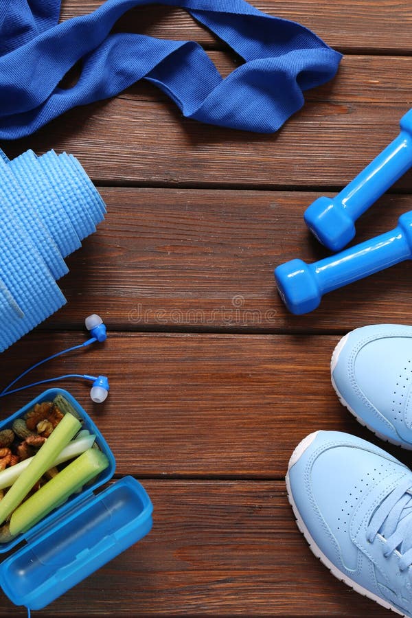Fitness items stock image. Image of sneakers, weight - 174826619