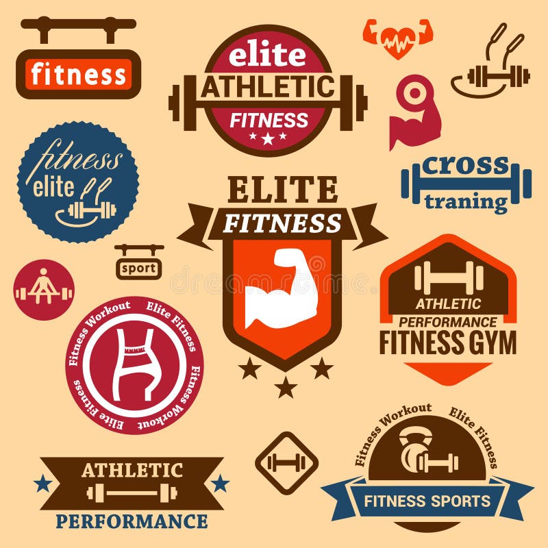 Health and Fitness symbols stock vector. Illustration of exercise ...