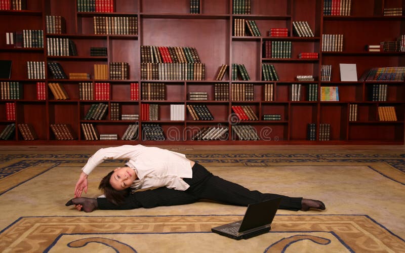 Fitness in library stock photo. Image of athlete, asian - 7670254