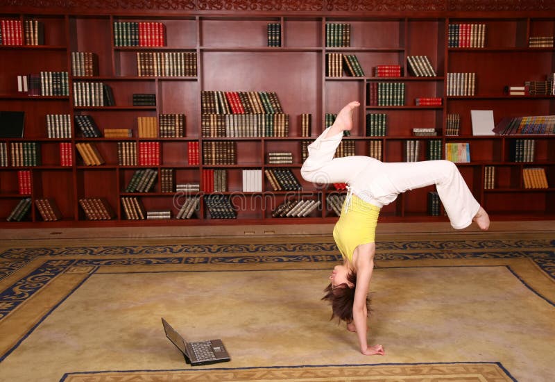 Fitness in library stock photo. Image of books, dancer - 7670168