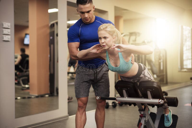 Fitness life stock photo. Image of helping, bending, indoors - 85154688