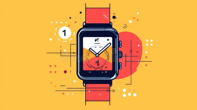 Fitness loading smartwatch stock illustration. Illustration of ...