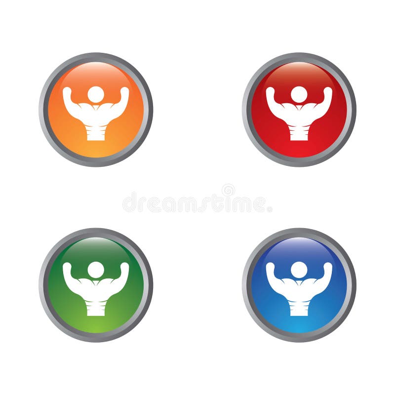 Fitness logo icon set stock vector. Illustration of weight - 221409219