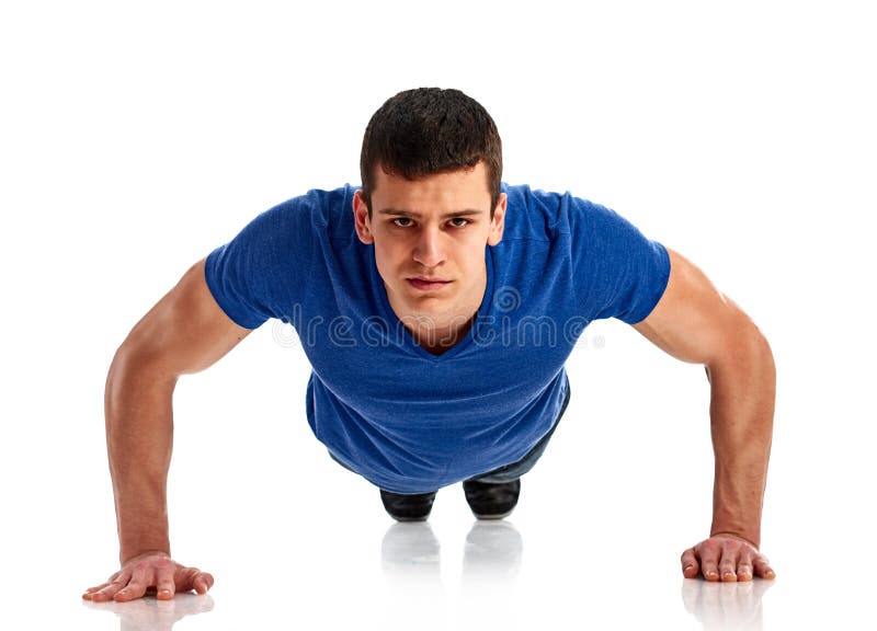 Fitness Man Exercising Push Ups Stock Image - Image of love ...