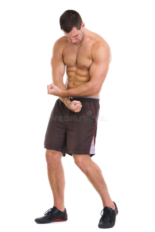 Fitness Man Showing Muscular Body Stock Photo - Image of muscle ...